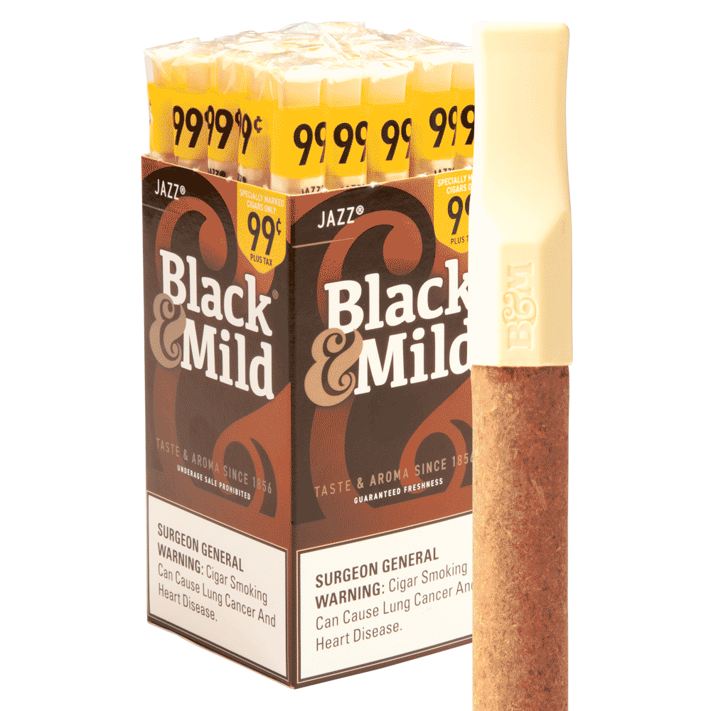 Black & Mild Cigars Jazz 25ct Upright Plastic Tip | Cigars.com